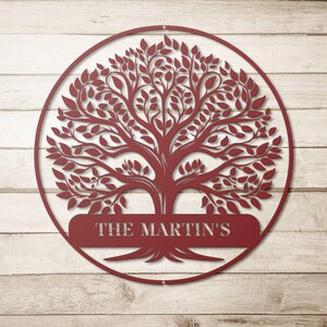 Family Tree Custom Die-cut Metal Signs Personalized Family Tree, Metal ...