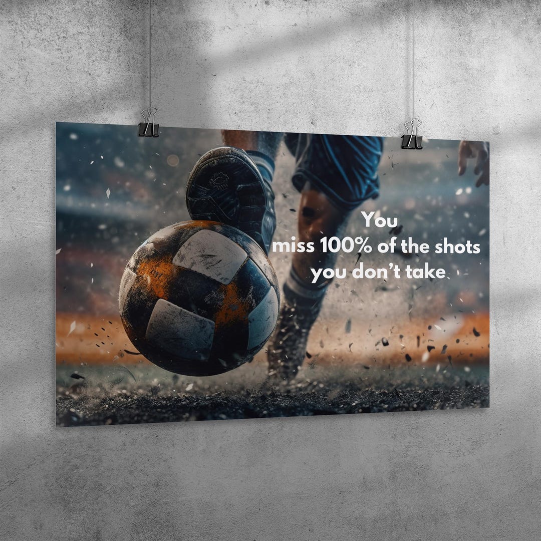 Poster: 36x24 Motivational, Soccer Player - Etsy