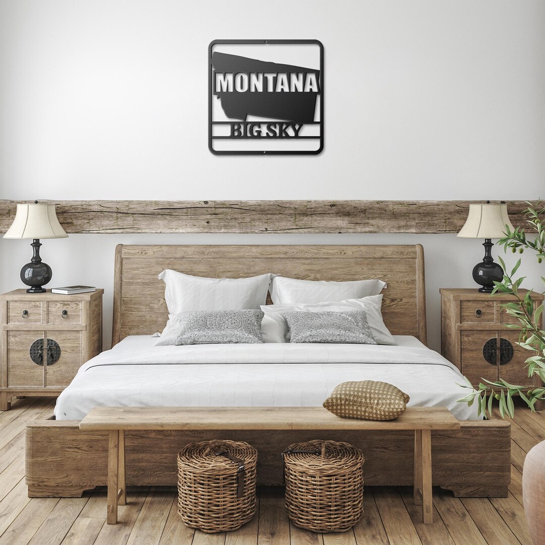 Custom Montana Metal Sign, Personalized State Map Wall Art, Rustic Home ...