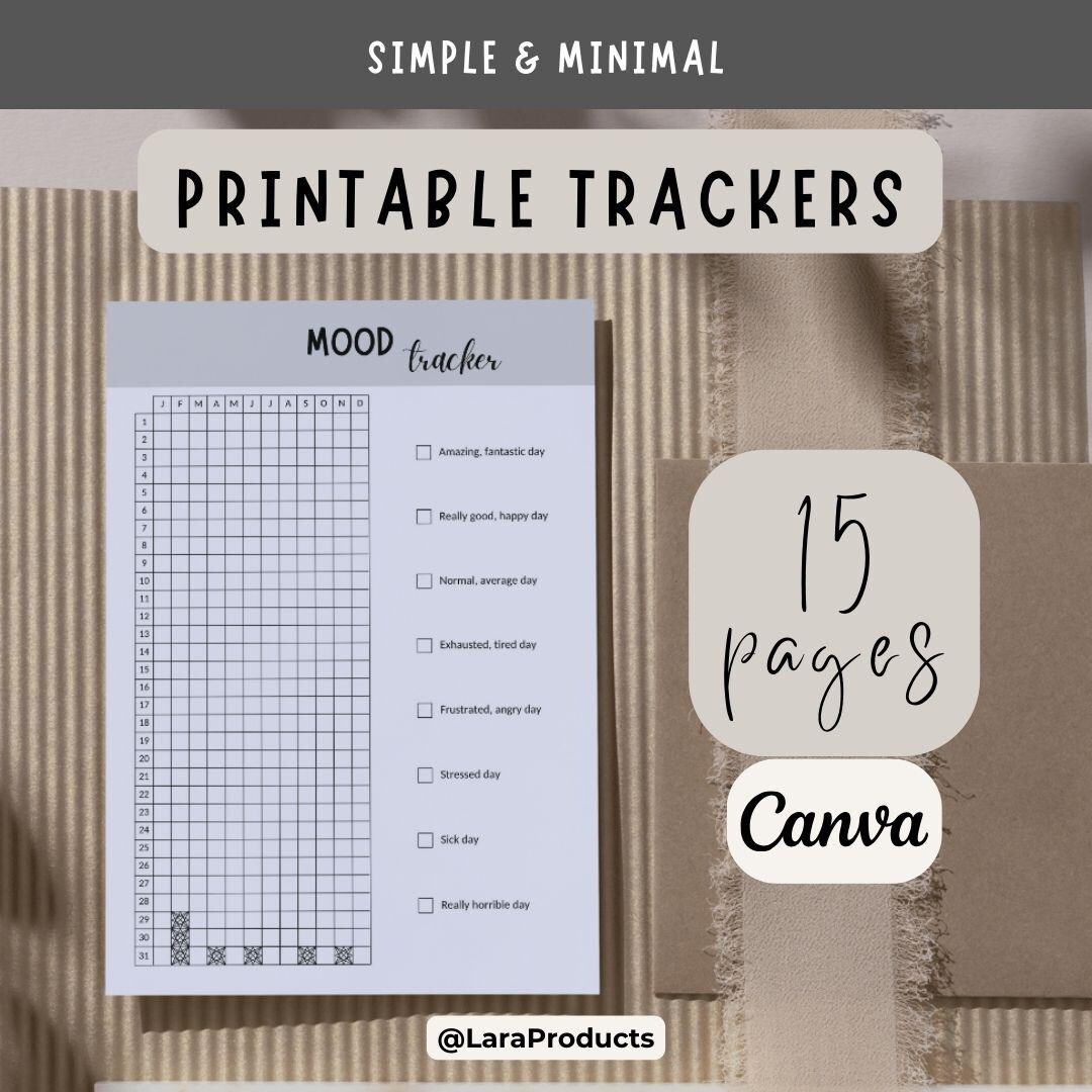 Tracker Printable, Planner Printable, Journal Pages, Black and White ...