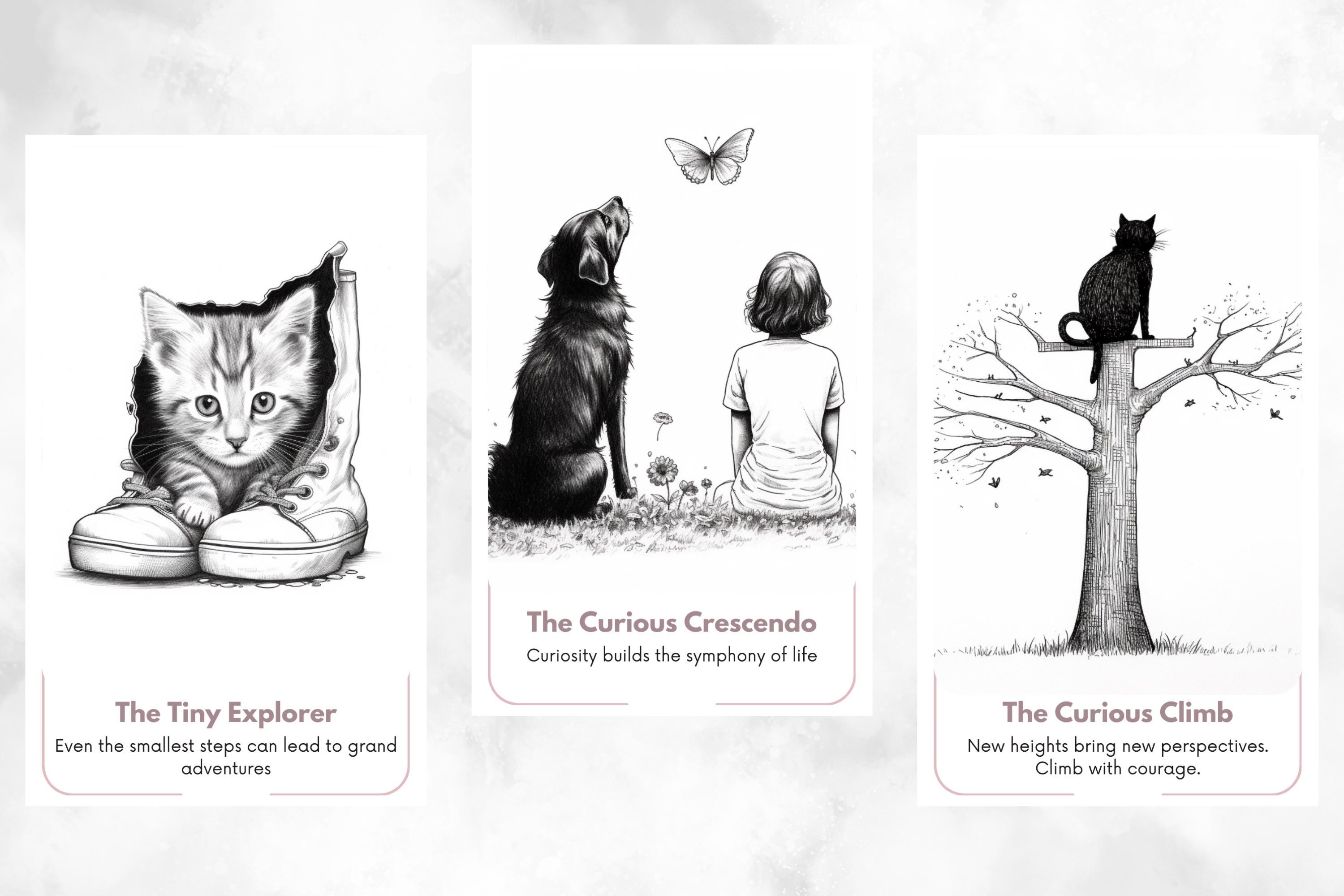 Minimalist Cats Dogs Surreal Animal Oracle Deck Unique Animal Themed ...