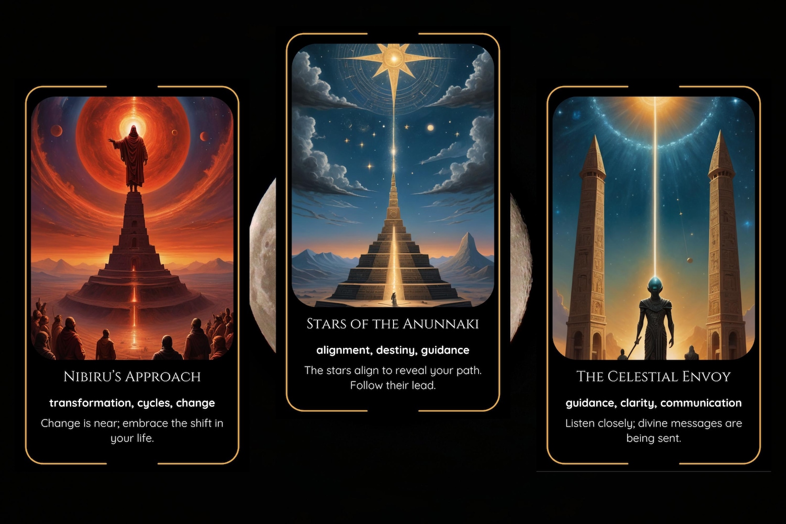 Ancient Cosmic Oracle Deck | 54 Sumerian and Ufo-themed Cards - Etsy