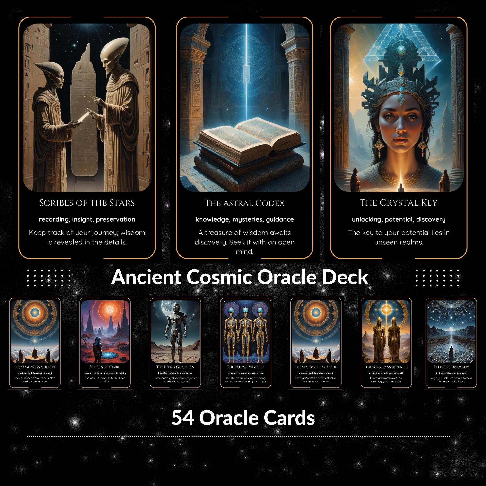 Ancient Cosmic Oracle Deck | 54 Sumerian and Ufo-themed Cards - Etsy