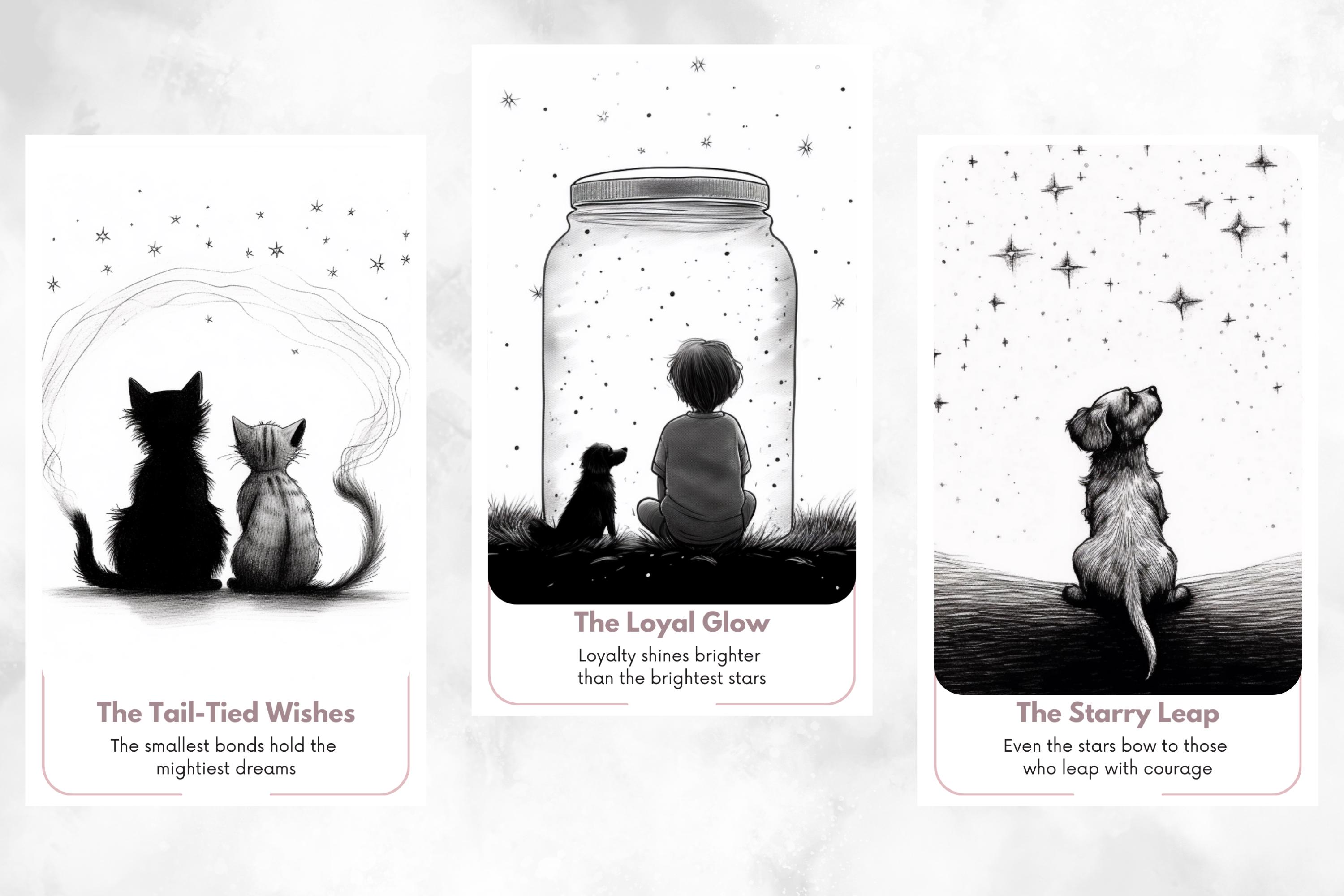 Minimalist Cats Dogs Surreal Animal Oracle Deck Unique Animal Themed ...