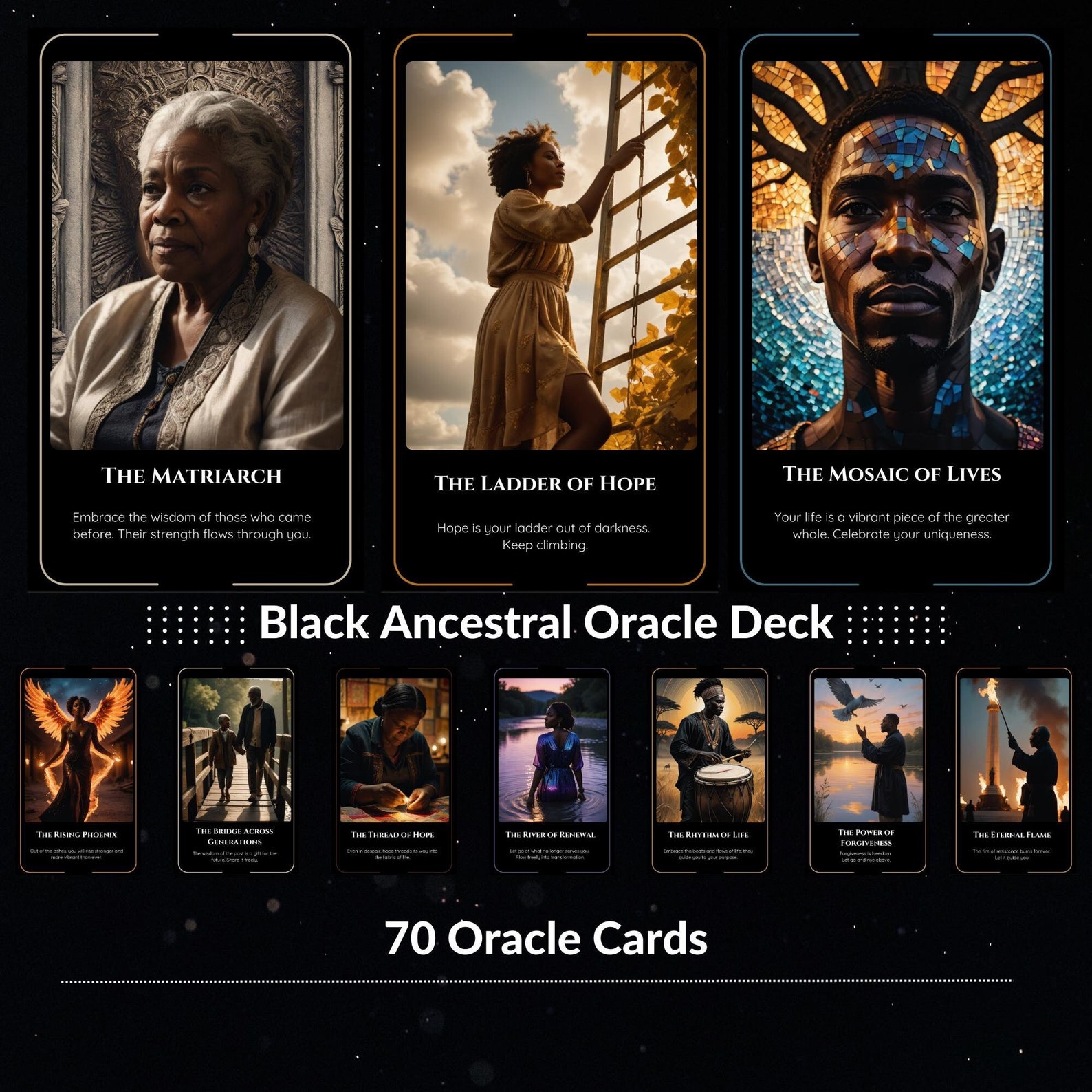 Black Ancestral Oracle Deck | Embark on a Sacred Journey of Ancestral ...