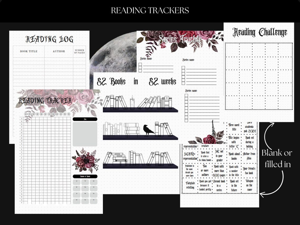 Dark Academia Reading Journal Printable Pages - Etsy
