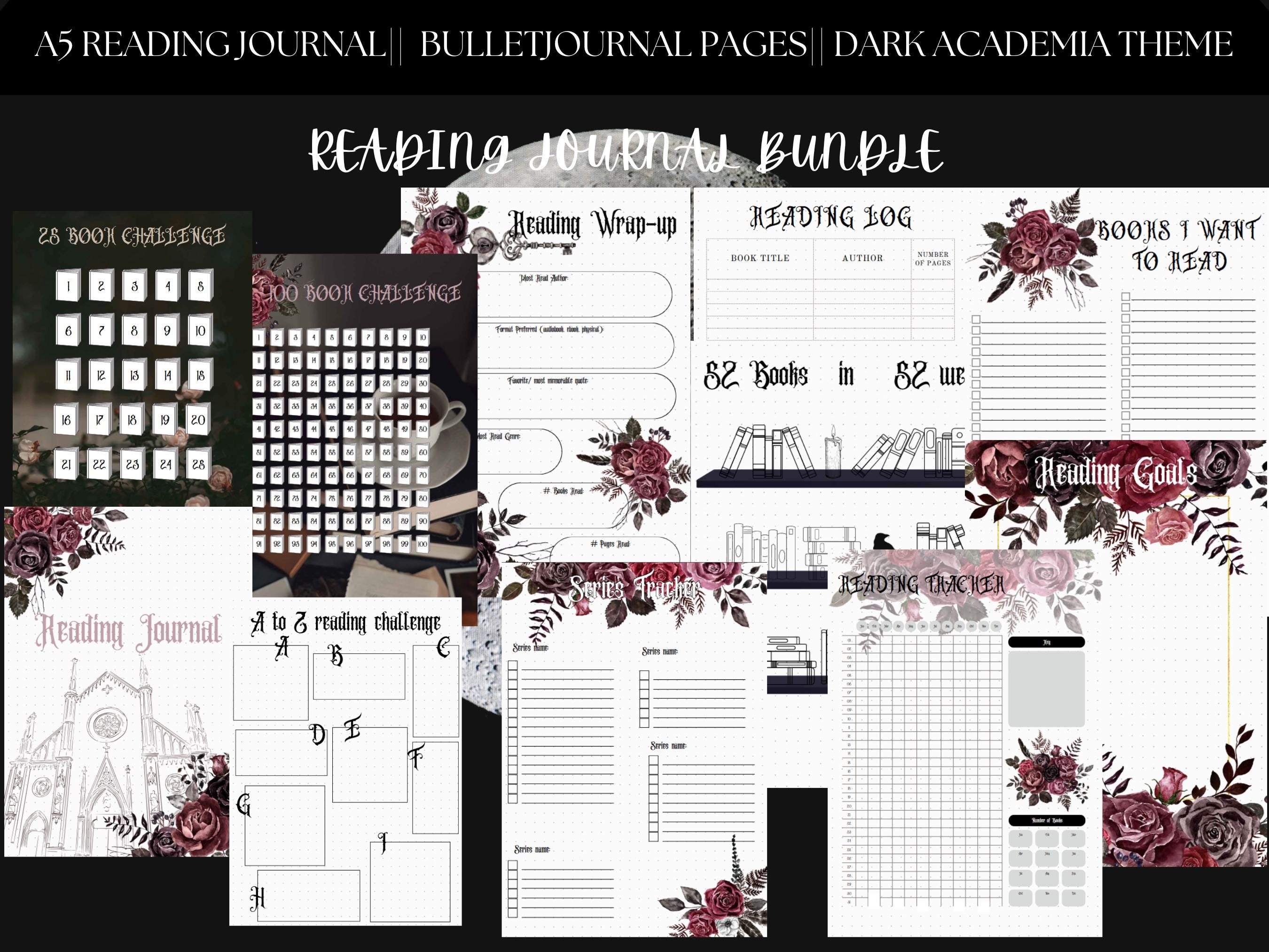 Dark Academia Reading Journal Printable Pages - Etsy