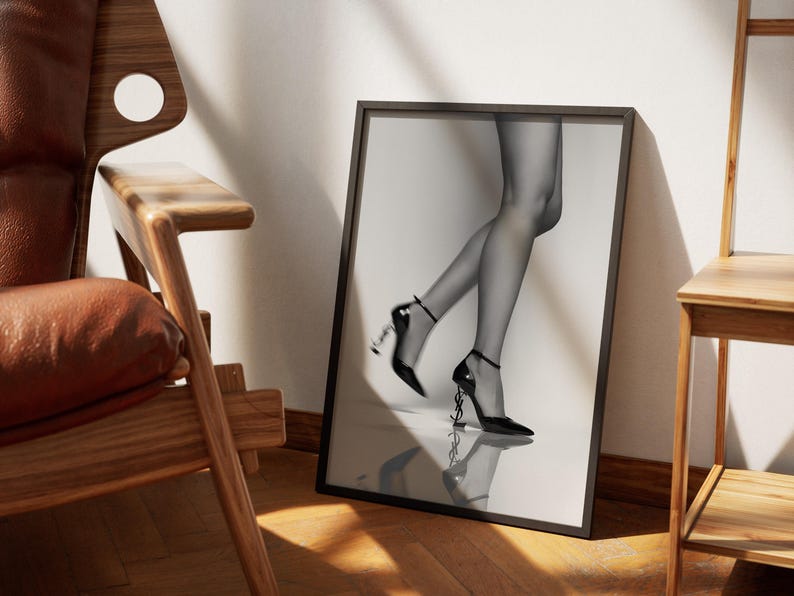 High Heels Poster Yves Saint Laurent Print Stiletto Poster Fashion ...