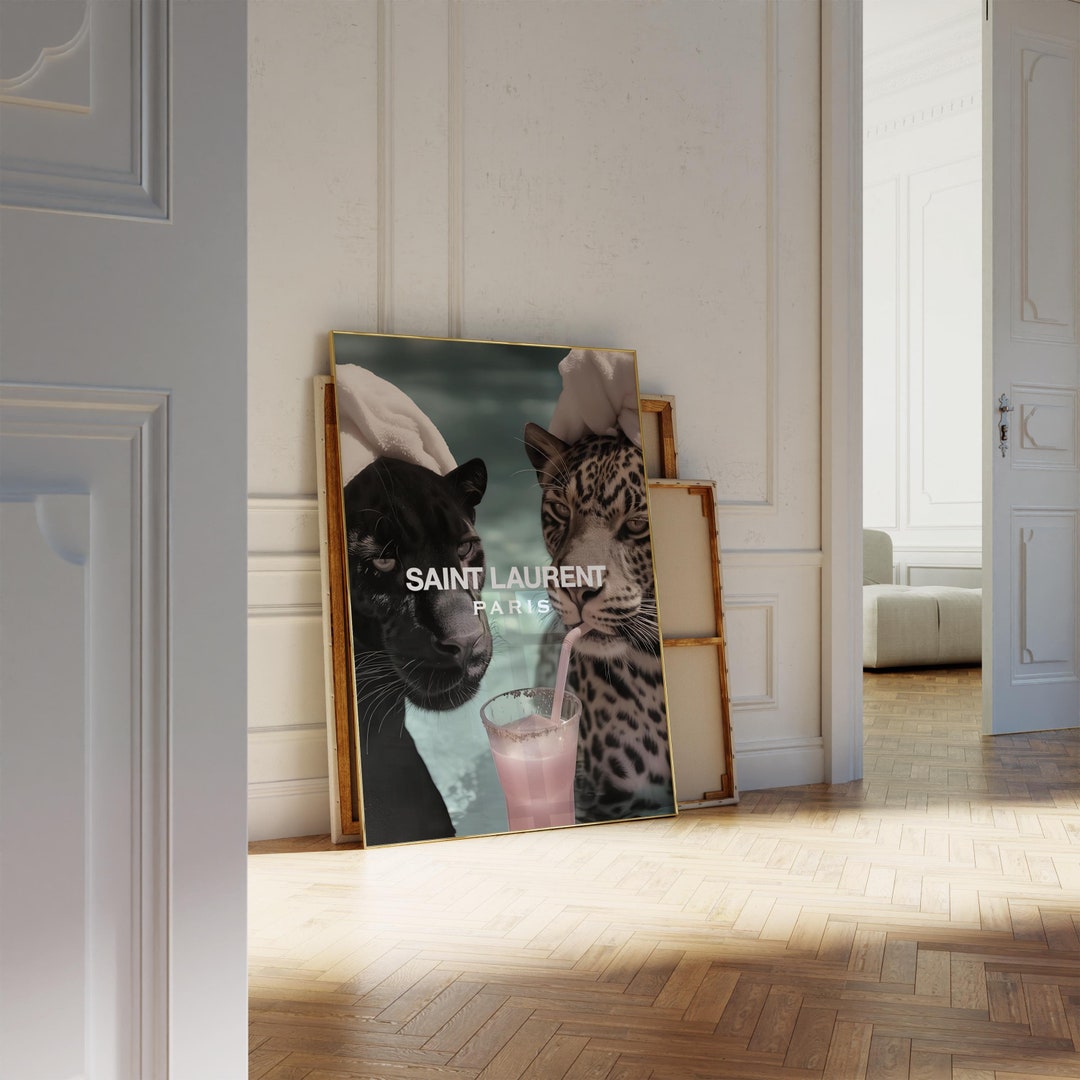 Leopard Poster Chic Print Cheetah Poster Vogue Print Yves Saint Laurent ...