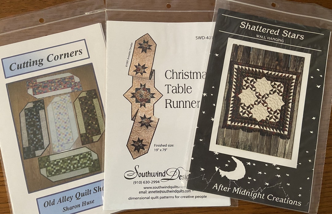 Assortment of Three Patterns Two Table Runners and a Table Topper. - Etsy