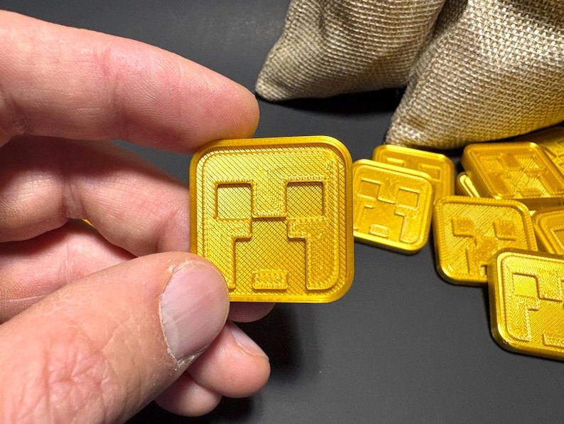 Minecraft-themed Creeper Coins | Gaming Tokens | Party Favors | Cake ...