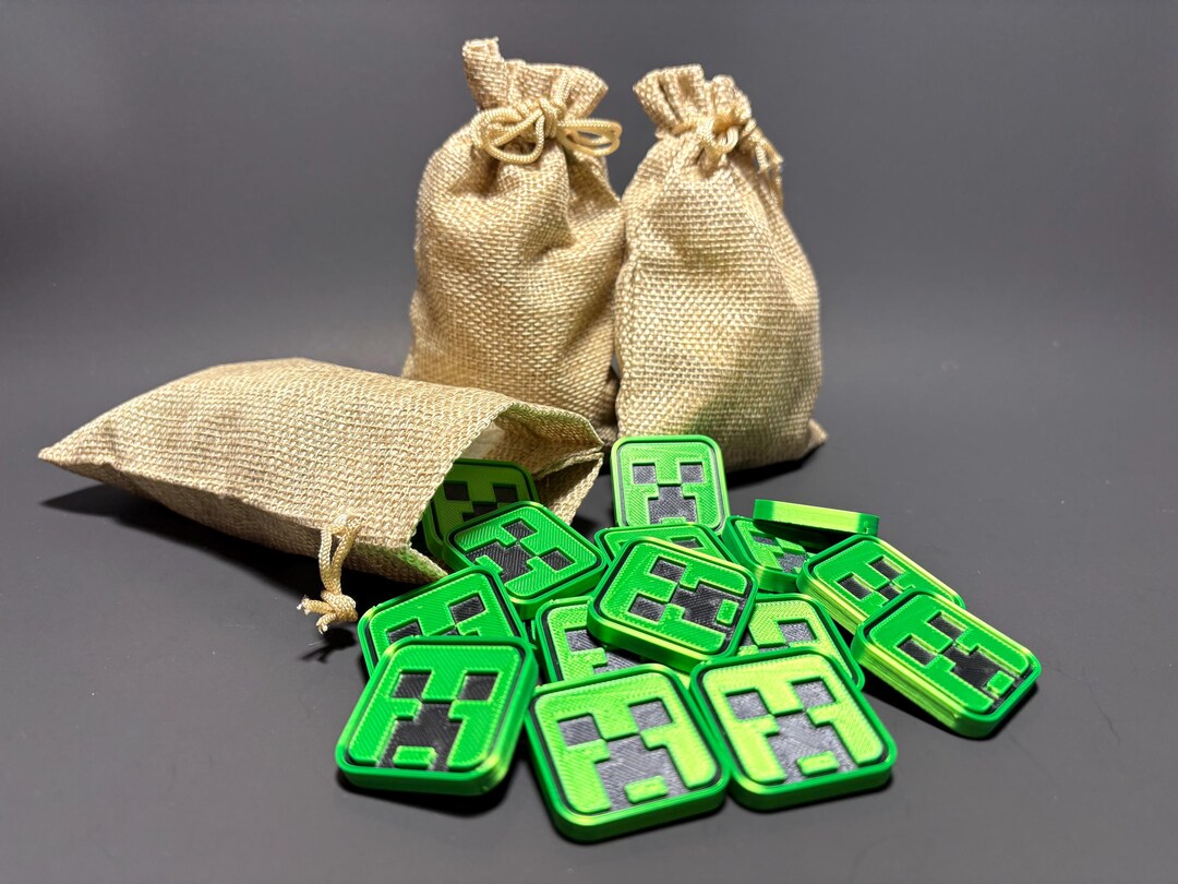 Creeper-inspired Coins | 3D Printed | Cake Toppers | Birthday Party ...