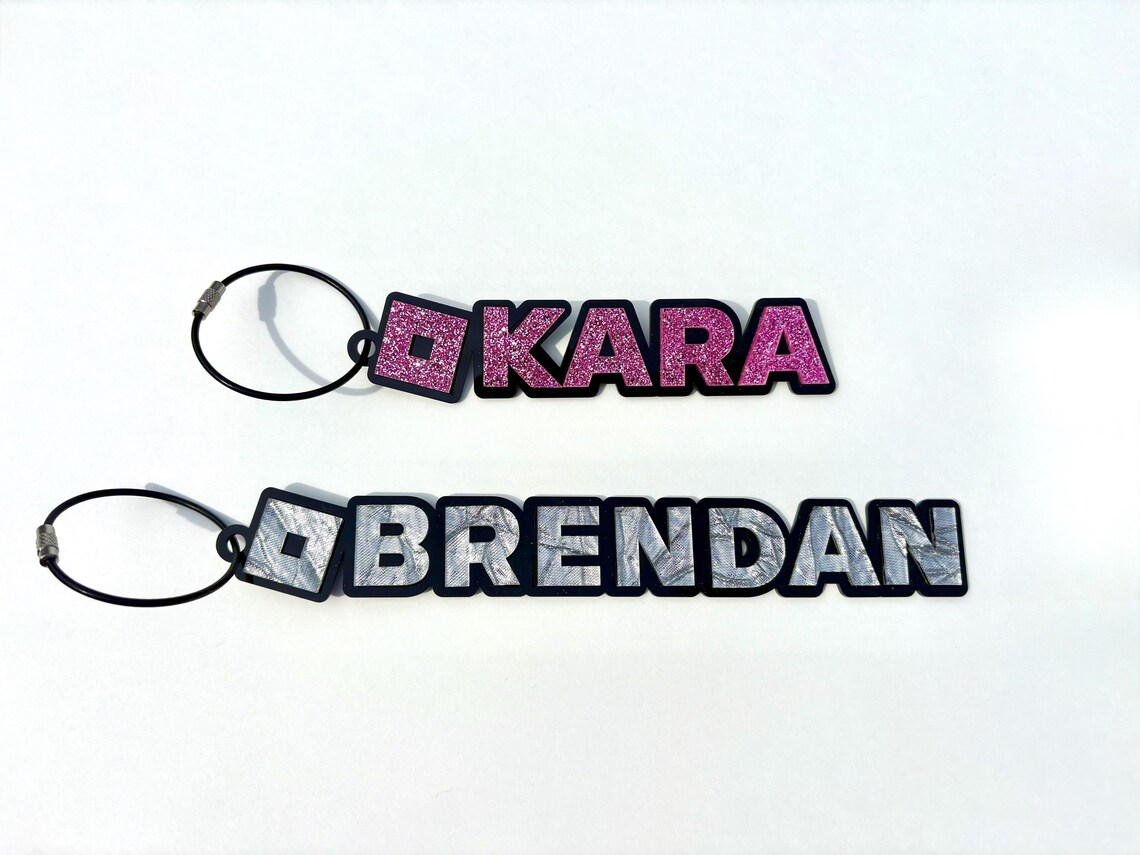 Custom Roblox Acrylic Name Tag: Kids Keychain, Backpack Tag - Etsy