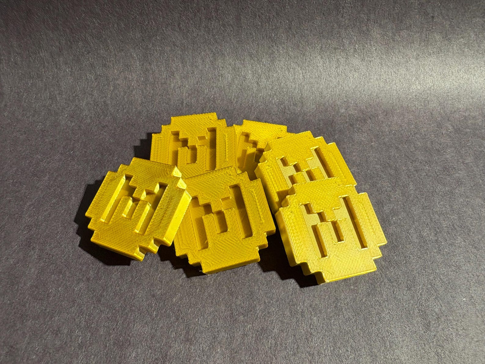 3D Printed Pixelated Mining & Crafting Gaming Coins | PLA Party Favors ...