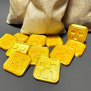 Creeper-inspired Coins | 3D Printed | Cake Toppers | Birthday Party ...