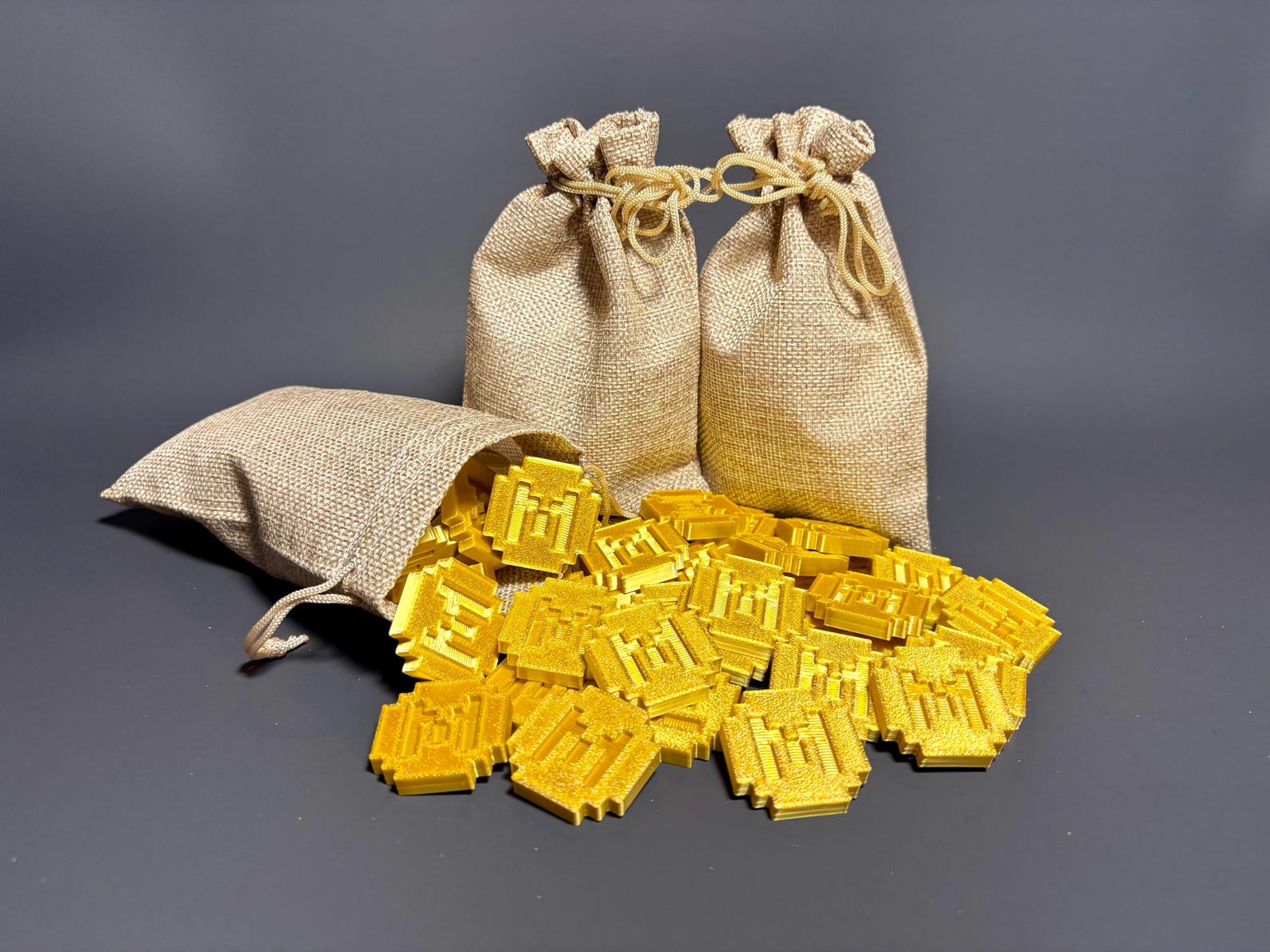 3D Printed Pixelated Mining & Crafting Gaming Coins | PLA Party Favors ...