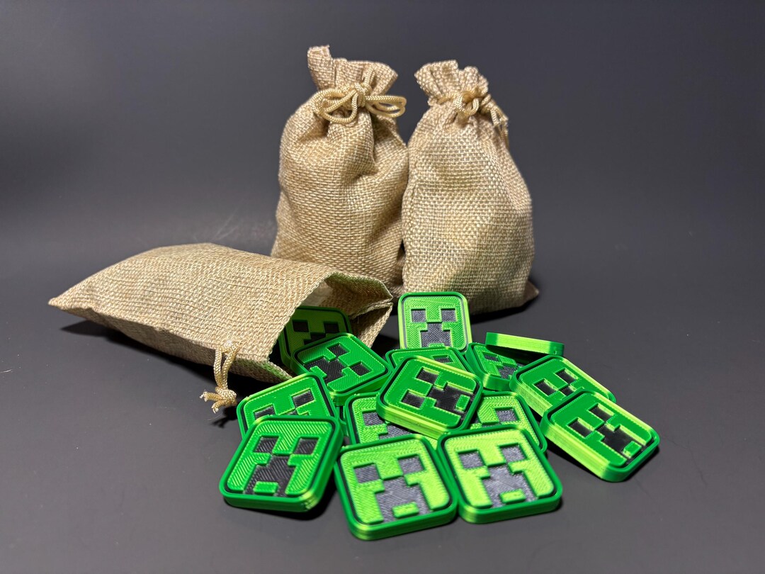 Minecraft-themed Creeper Coins | Gaming Tokens | Party Favors | Cake ...