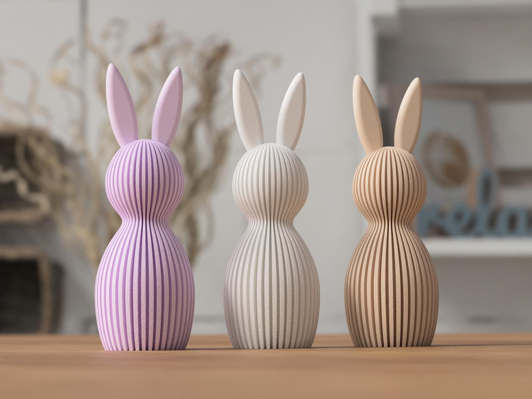 3D Printed Easter Bunny, Modern Bunny Decor, Easter Figure, Spring ...