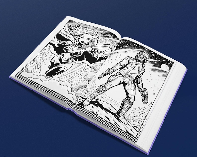 Epic Superhero Coloring Pages: 100+ Comic Art Prints (digital Download ...