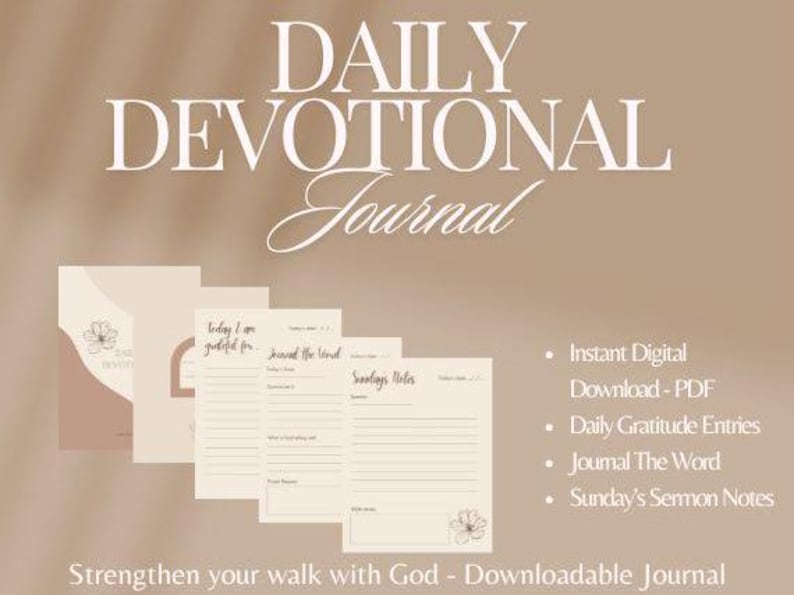 Printable Daily Devotional Journal| Printable Template| Christian ...