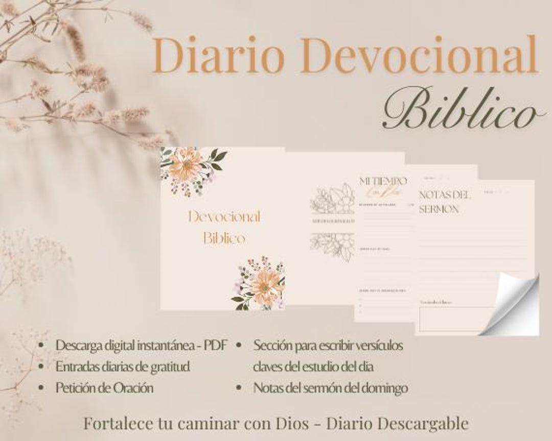 Diario Devocional Diario De Oración Imprimible Spanish Prayer Journal ...