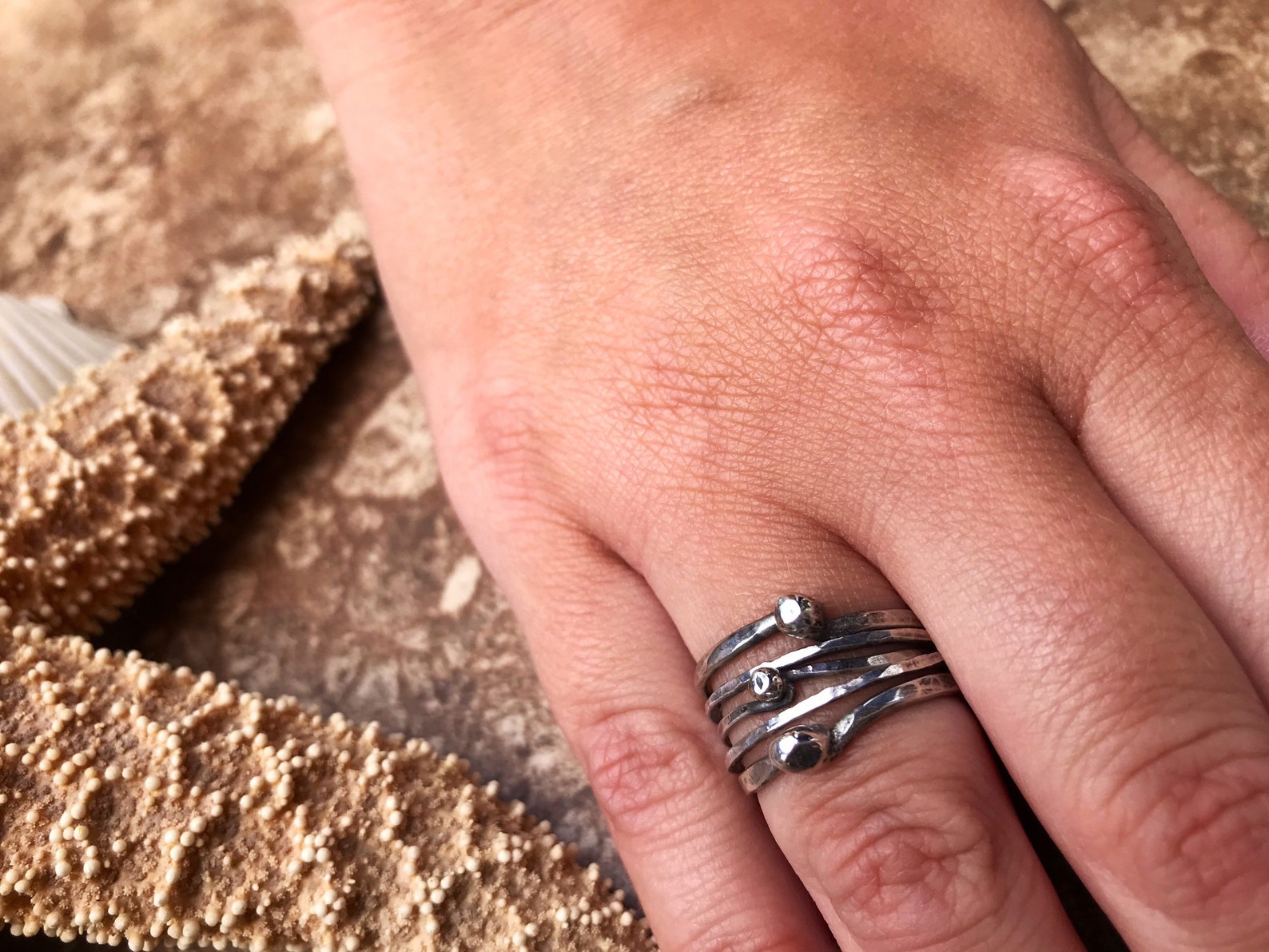 Rustic Sterling & Fine Silver Stack Rings - Etsy