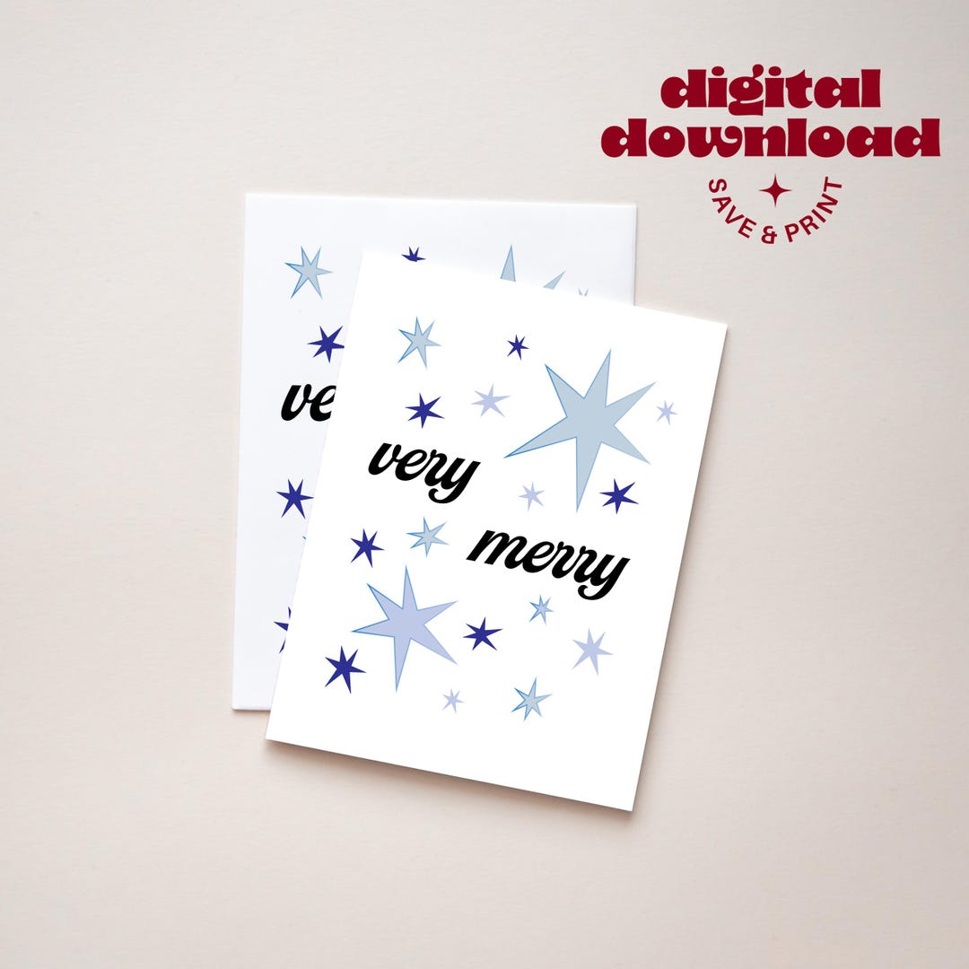 Printable Very Merry Holiday Card: Wintery Checklist Card (PDF Download ...