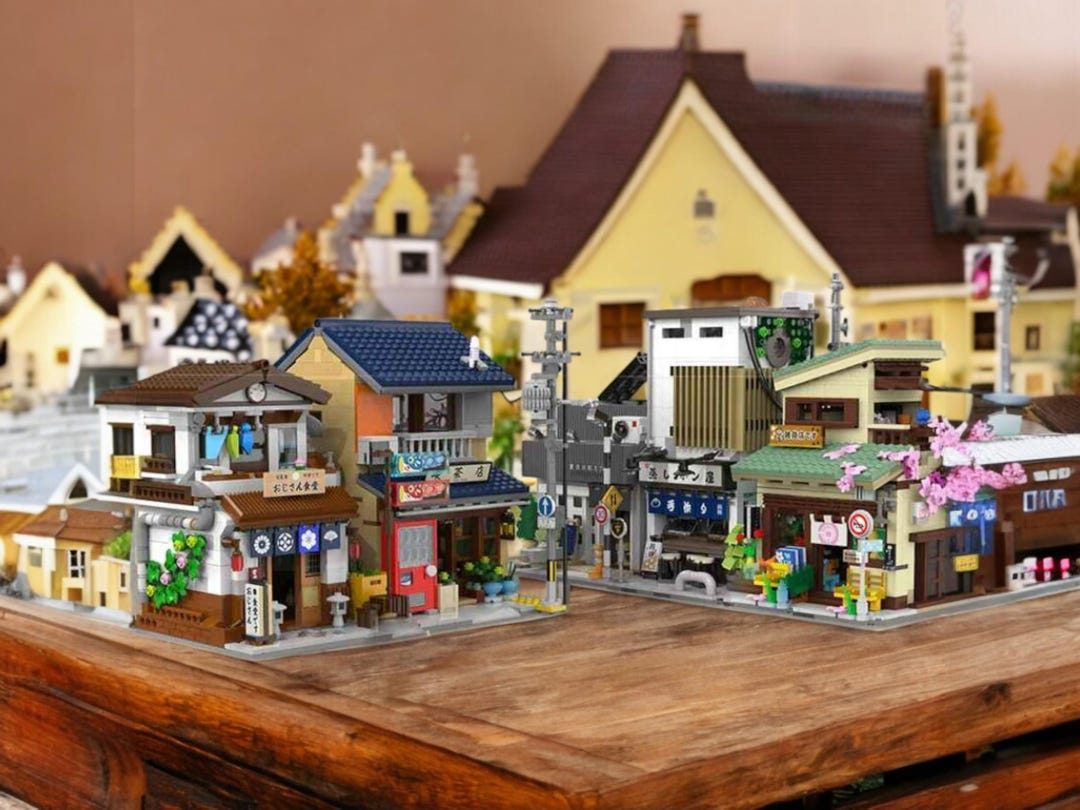 Cada LED City Japanese Street View Bricks Shop LED Japanese Steamed Bun ...