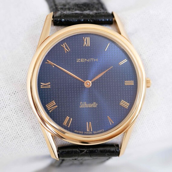 Zenith Silhouette Vintage Gold Watch - Two Hand, Blue… - Gem