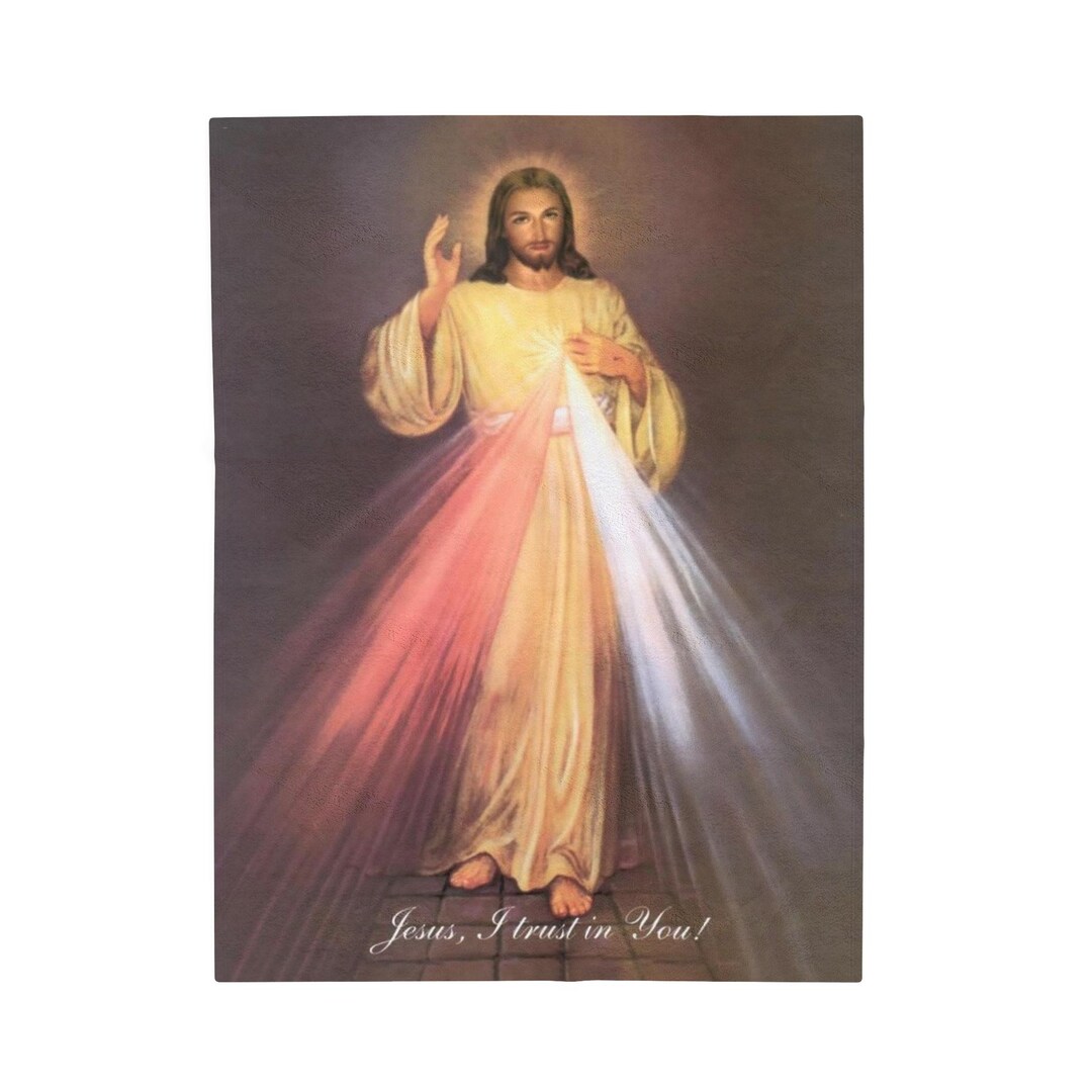 Divine Mercy Jesus Plush Blanket - Etsy