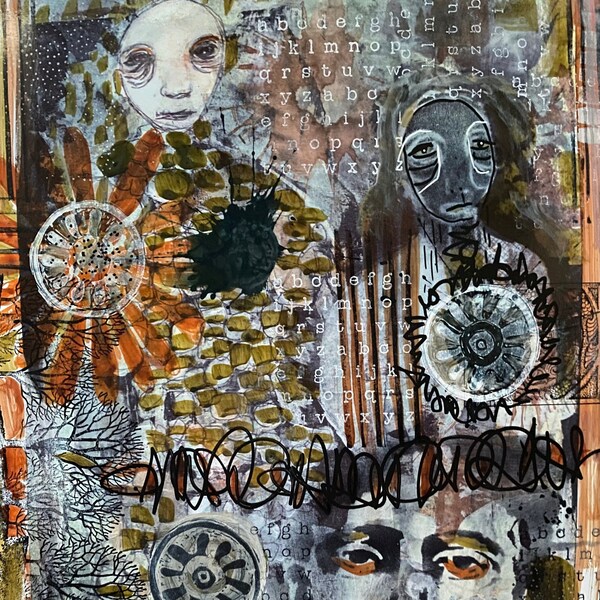 Abstract Mixed Media - Etsy