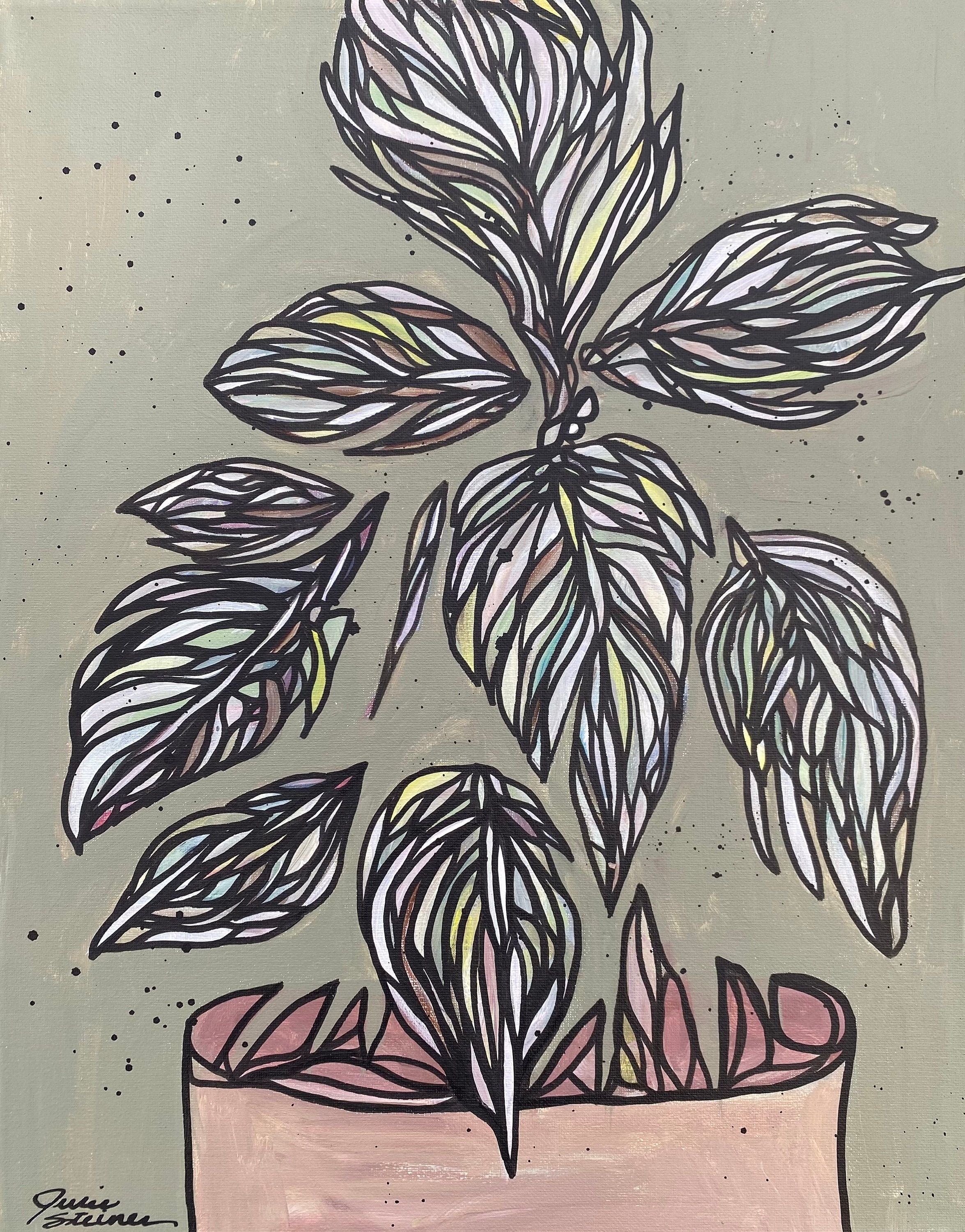 Plant art plant painting abstract houseplant art botanical | Etsy