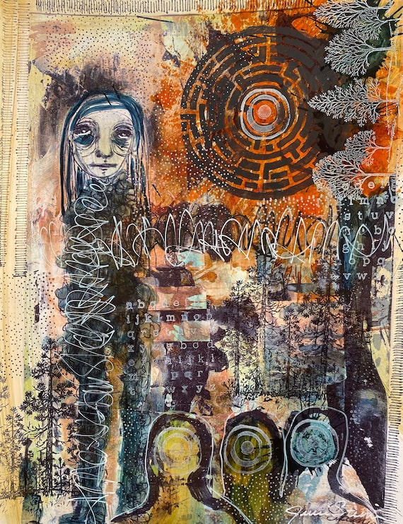 Mixed Media Original Abstract Figure Graffiti Series - Etsy