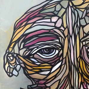 Canvas Face Art Original Face Painting Acrylic Artwork - Etsy