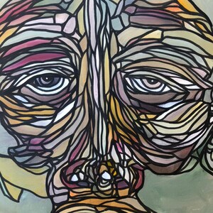 Canvas Face Art Original Face Painting Acrylic Artwork - Etsy