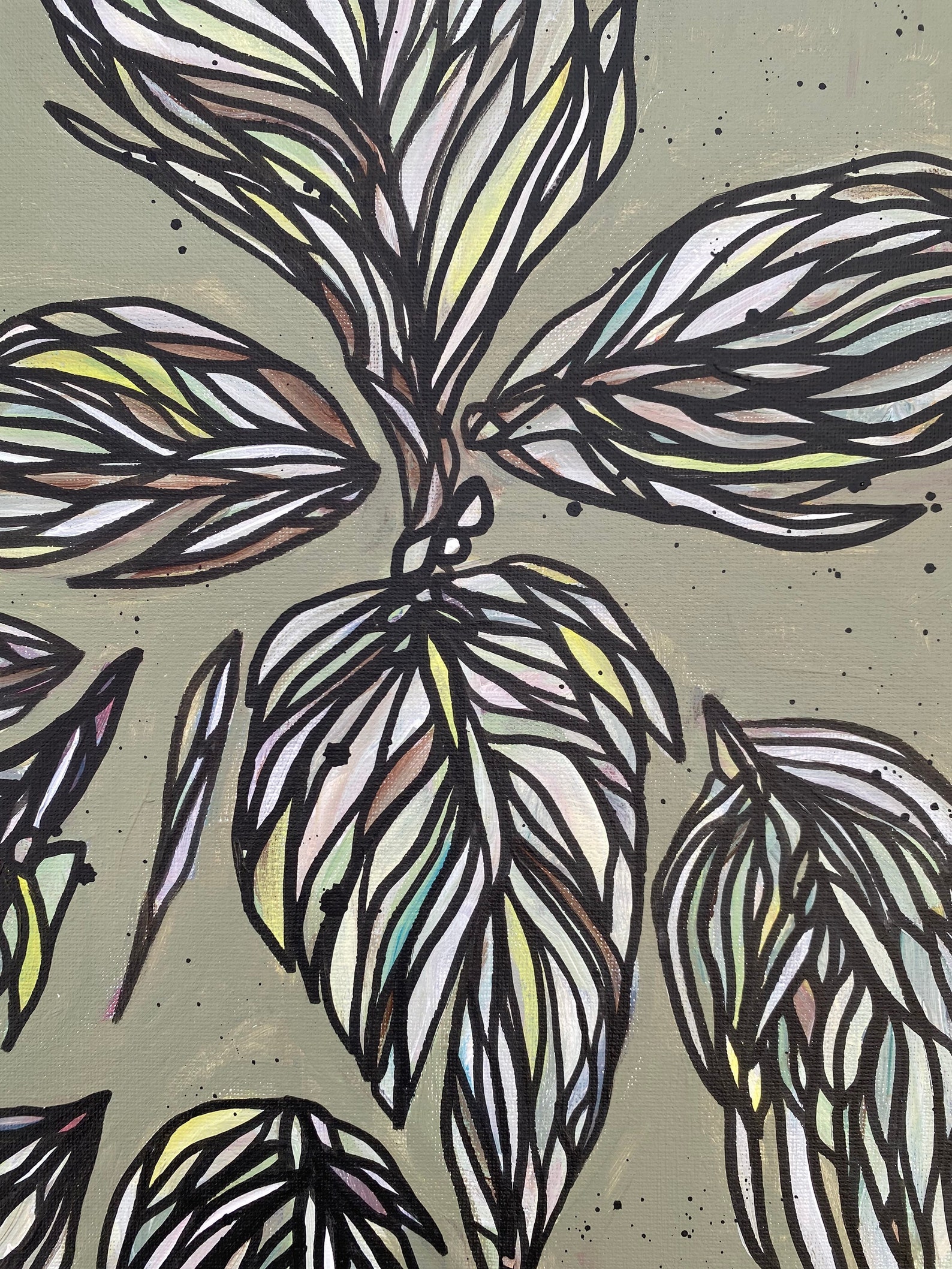 Plant art plant painting abstract houseplant art botanical | Etsy