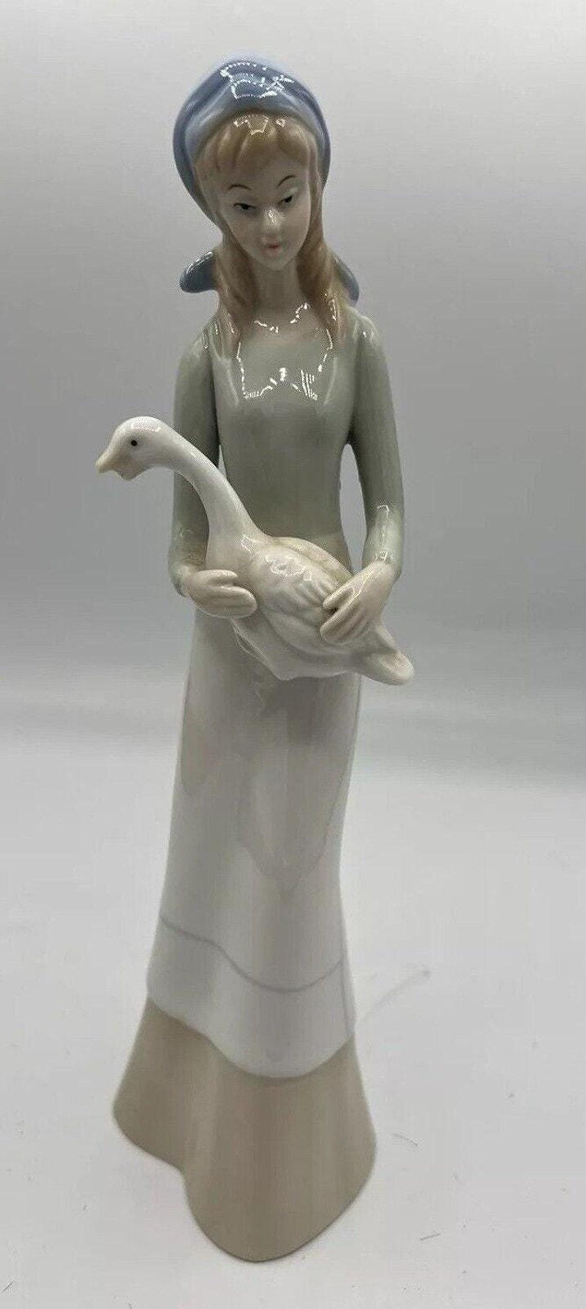 Vintage Simson Lady Holding Geese Goose in a Ceramic Figurine - Etsy