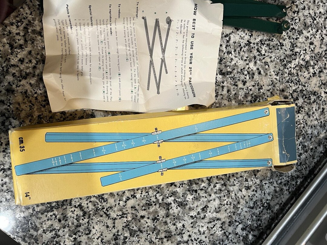 Vintage Pantograph Plastic Ruler Tracing Tool Enlarging or Decreasing ...