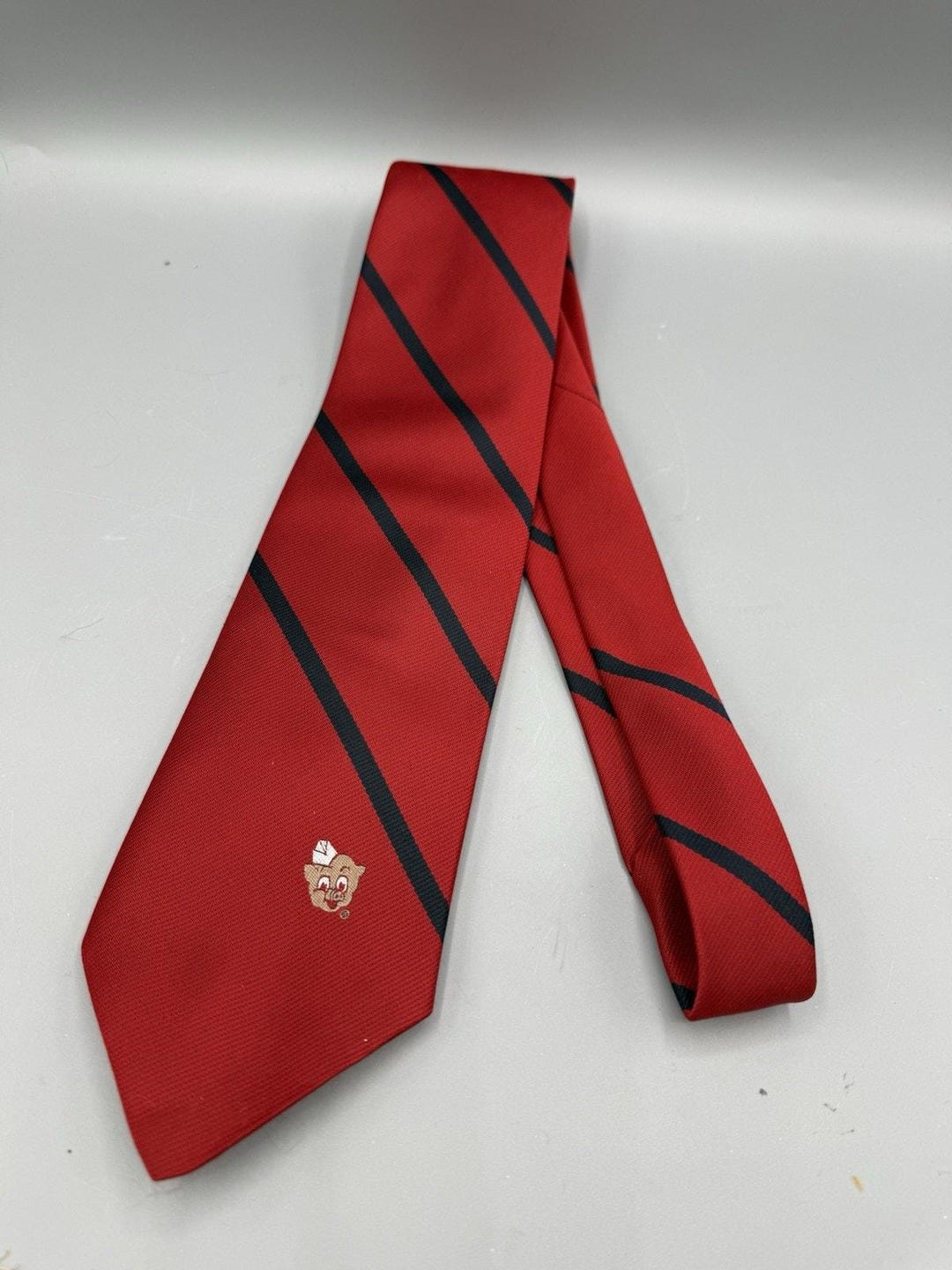 Vintage Porky Pig Neck Tie Benchmark Red Stripe Looney Tunes Made USA ...