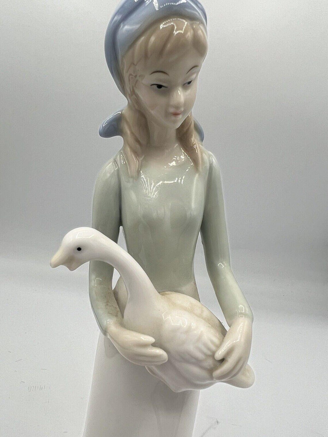 Vintage Simson Lady Holding Geese Goose in a Ceramic Figurine - Etsy
