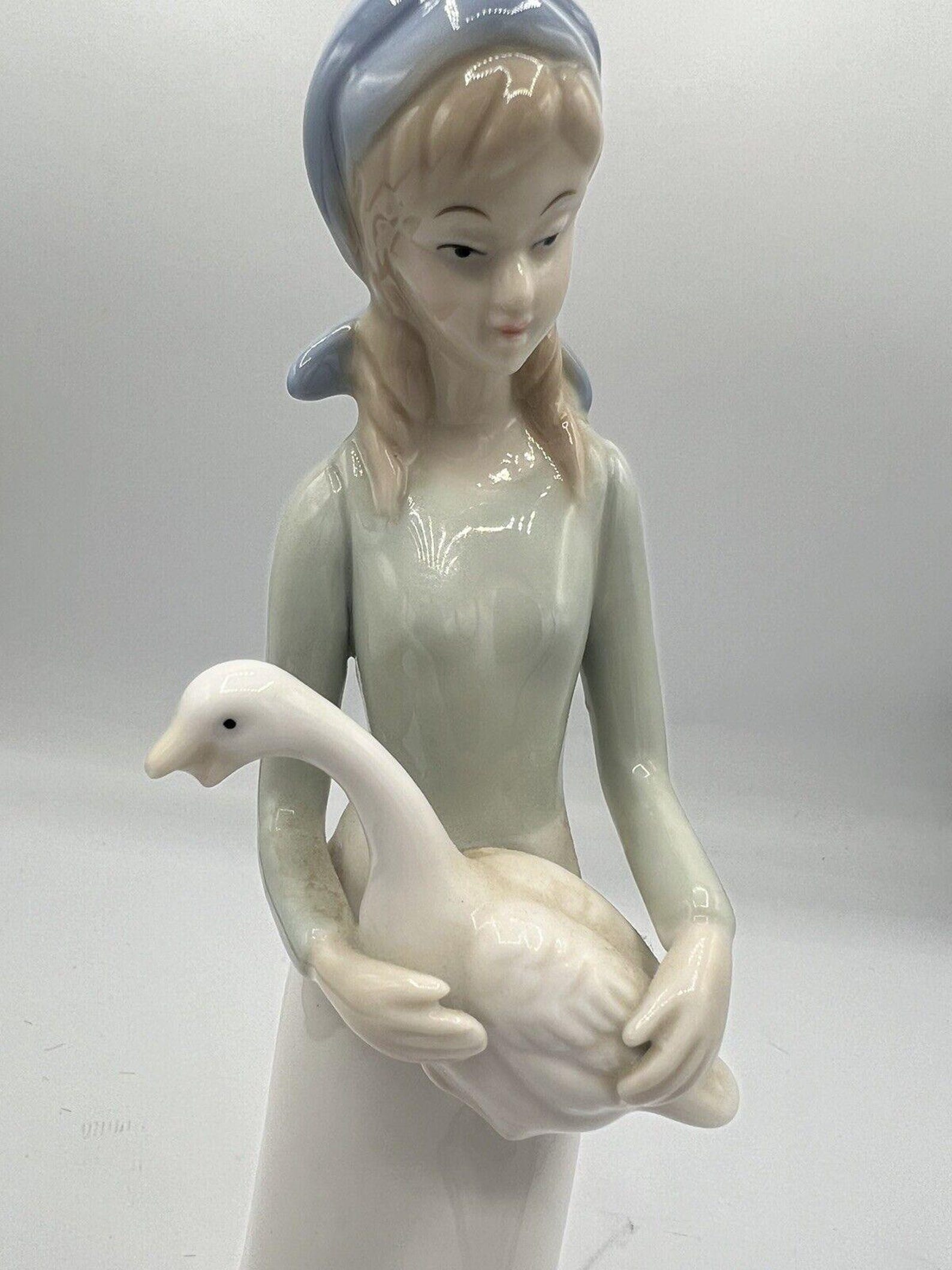 Vintage Simson Lady Holding Geese Goose in a Ceramic Figurine - Etsy