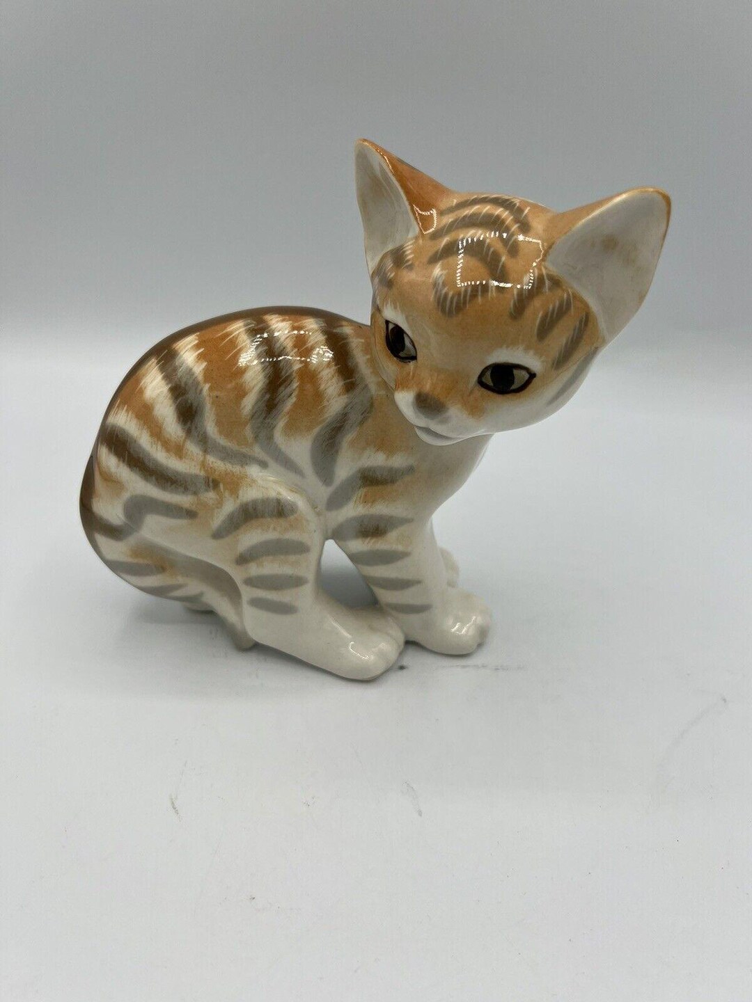 Vintage Lomonosov Imperial Porcelain Cat Tabby Kitten Figurine Made ...