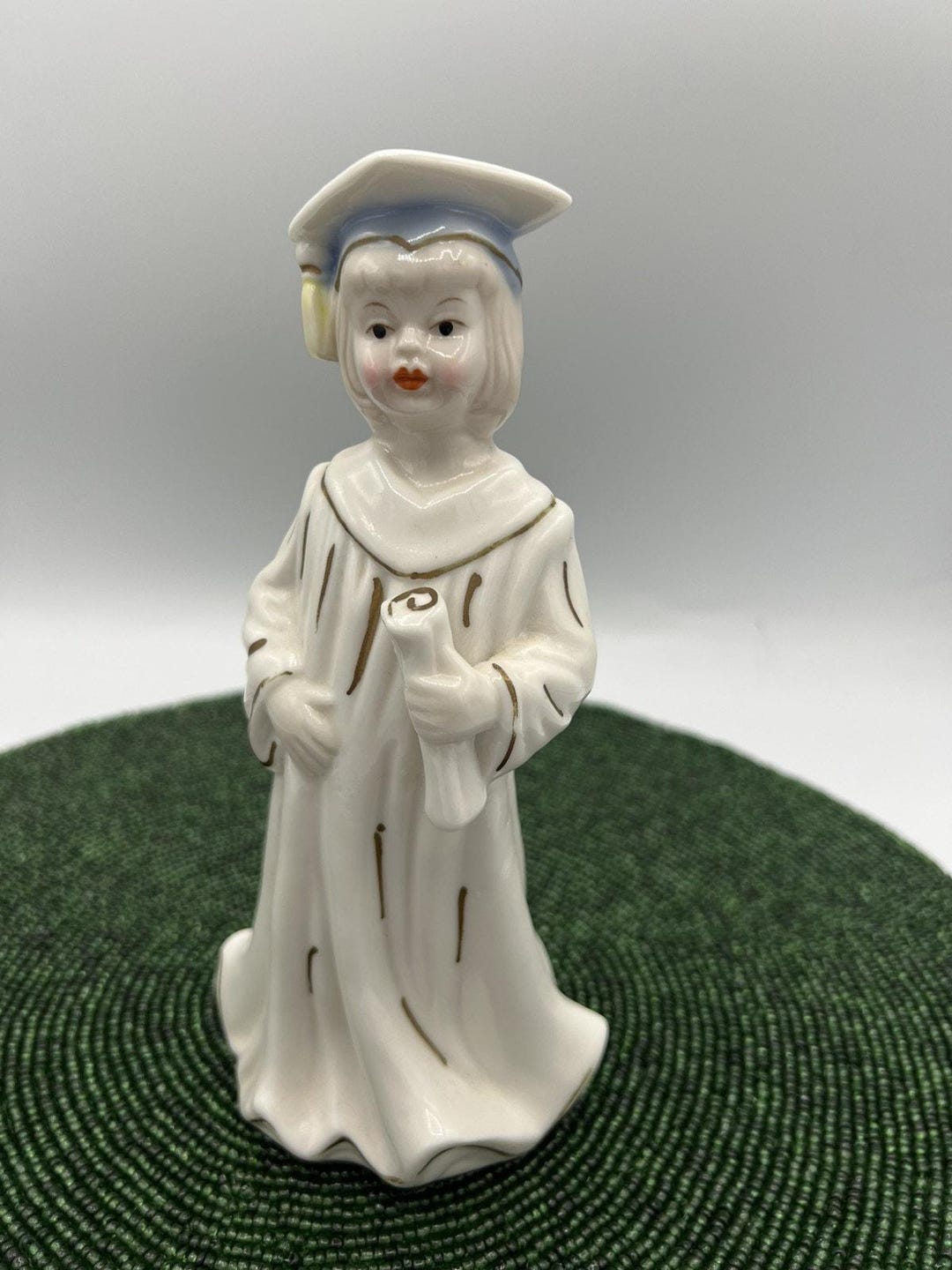 Vintage 1950's Bisque Girl in Graduation Gown With Diploma - Etsy