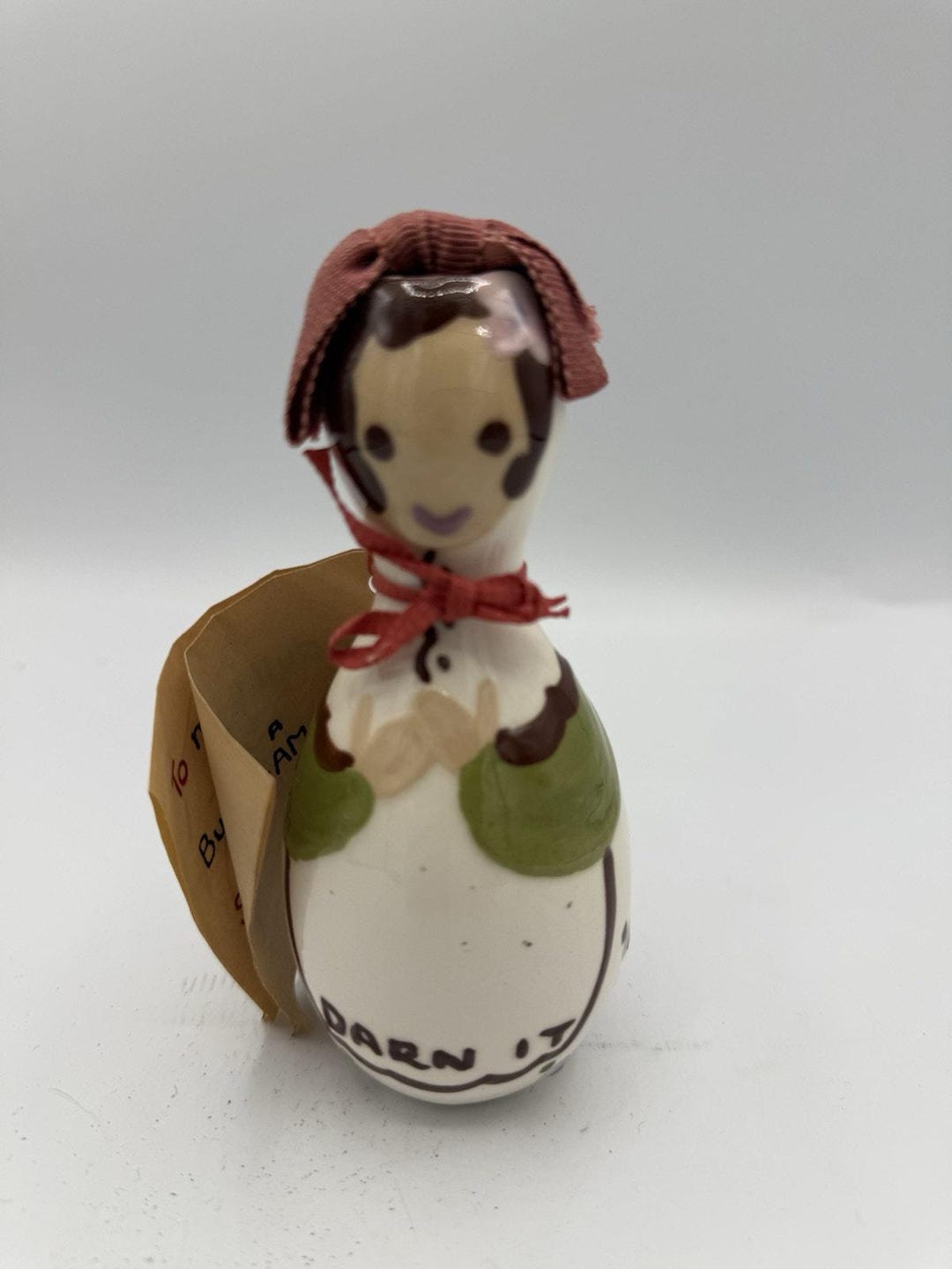 Vintage Darn It Doll Cleminson Pottery Darning Egg Sewing With Tag - Etsy