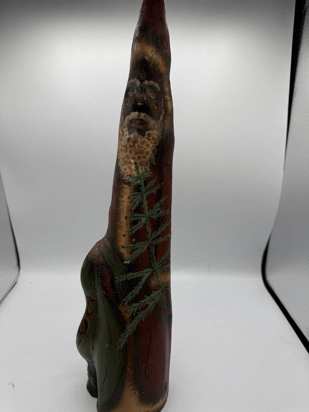 Hand Carved Folk Art Santa Signed Ellwanger 1990 – Rustic Christmas ...