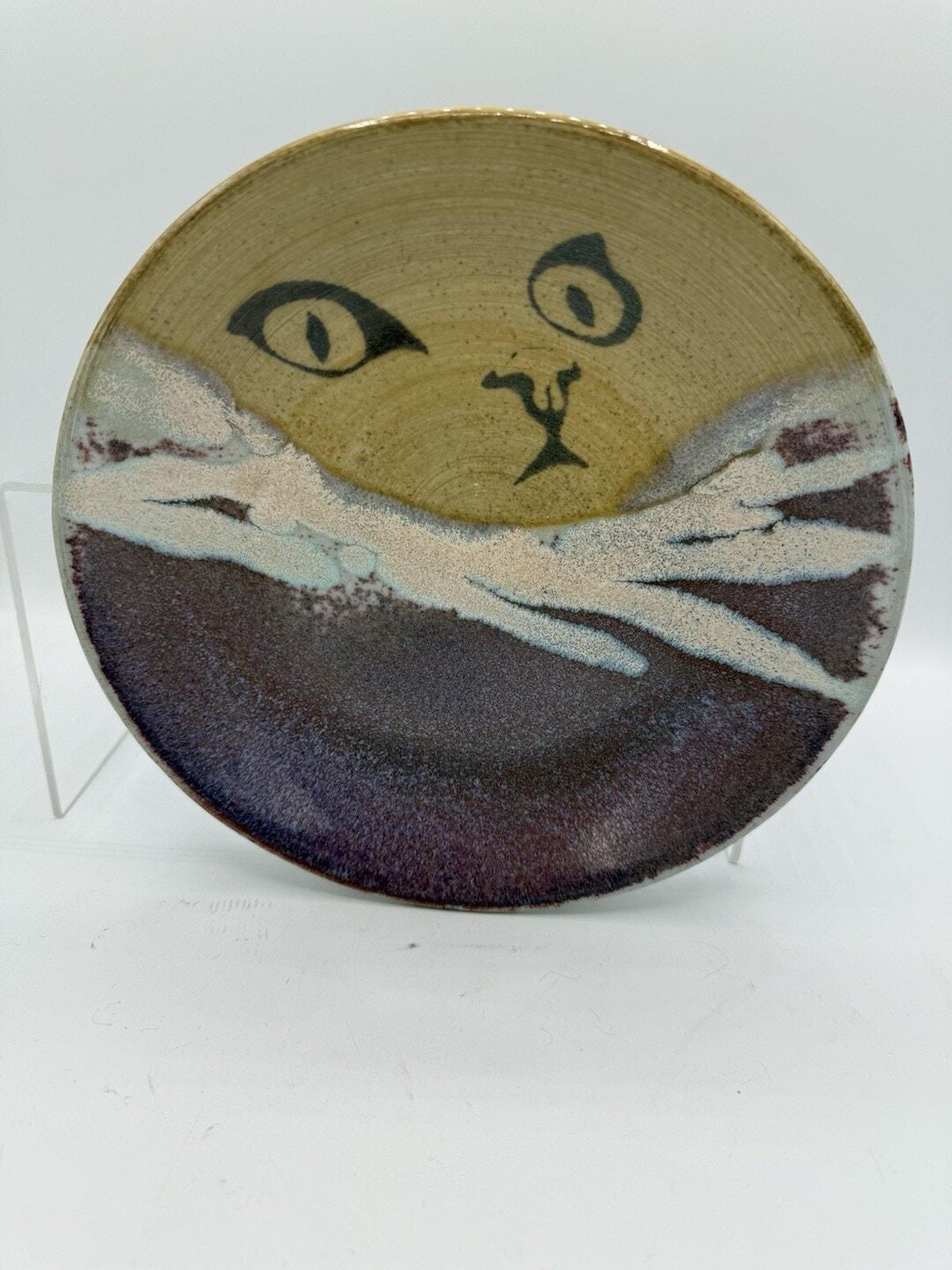 Cat Face Wall Hanging/ Decorative Plate Ceramic 8in - Etsy