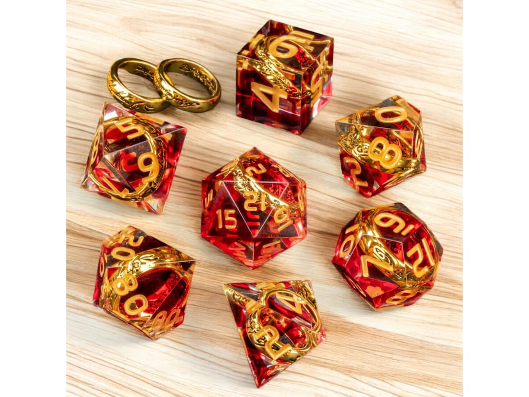 LOTR Inspired DND Dice, One Rings Dice Set, Rings of Power Dice ...