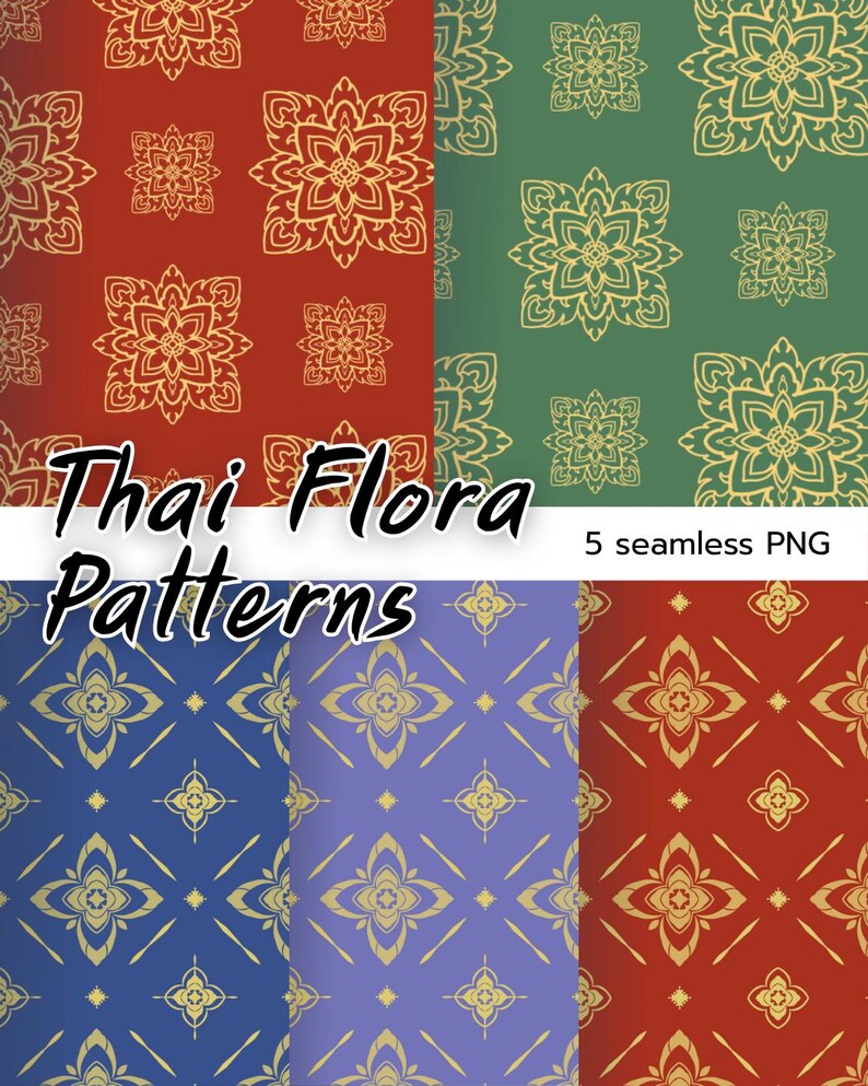 Thai Flora Patterns - Etsy