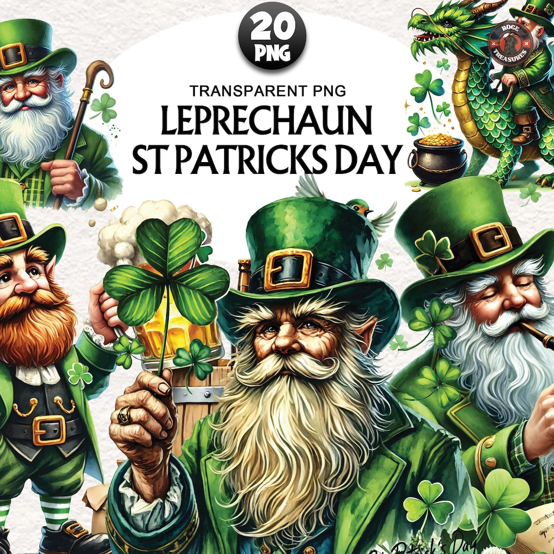 20 Watercolor St Patrick's Day Leprechaun Clipart, Leprechaun Png ...