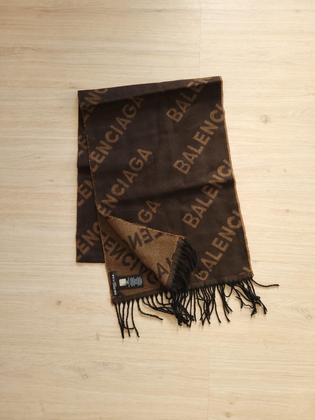 Balenciaga Vintage Authentic Brown Scarf,cotton,perfect Condition Wraps ...